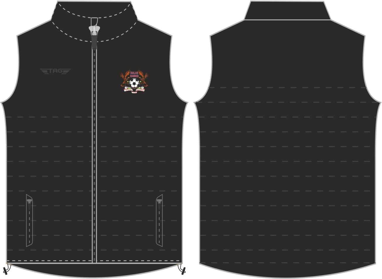 Halas Hawks - Puffa Gilet - Standard - Tag Sportswear